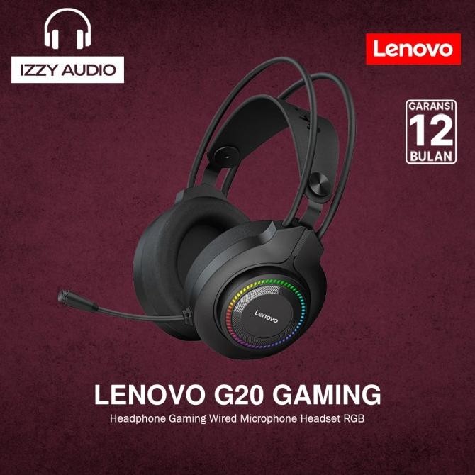 Jual Lenovo G20 Wired RGB Gaming Headset Headphone Over-Ear Headphone ...
