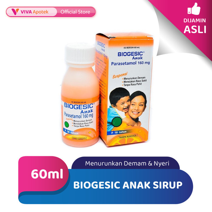 Jual Biogesic Anak Sirup untuk Menurunkan Demam & Nyeri (60 ml ...