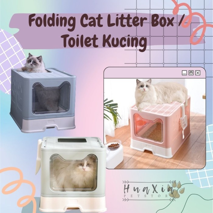 Jual Folding Cat Litter Box / Bak Pasir / Toilet Lipat Kucing/ Wc ...