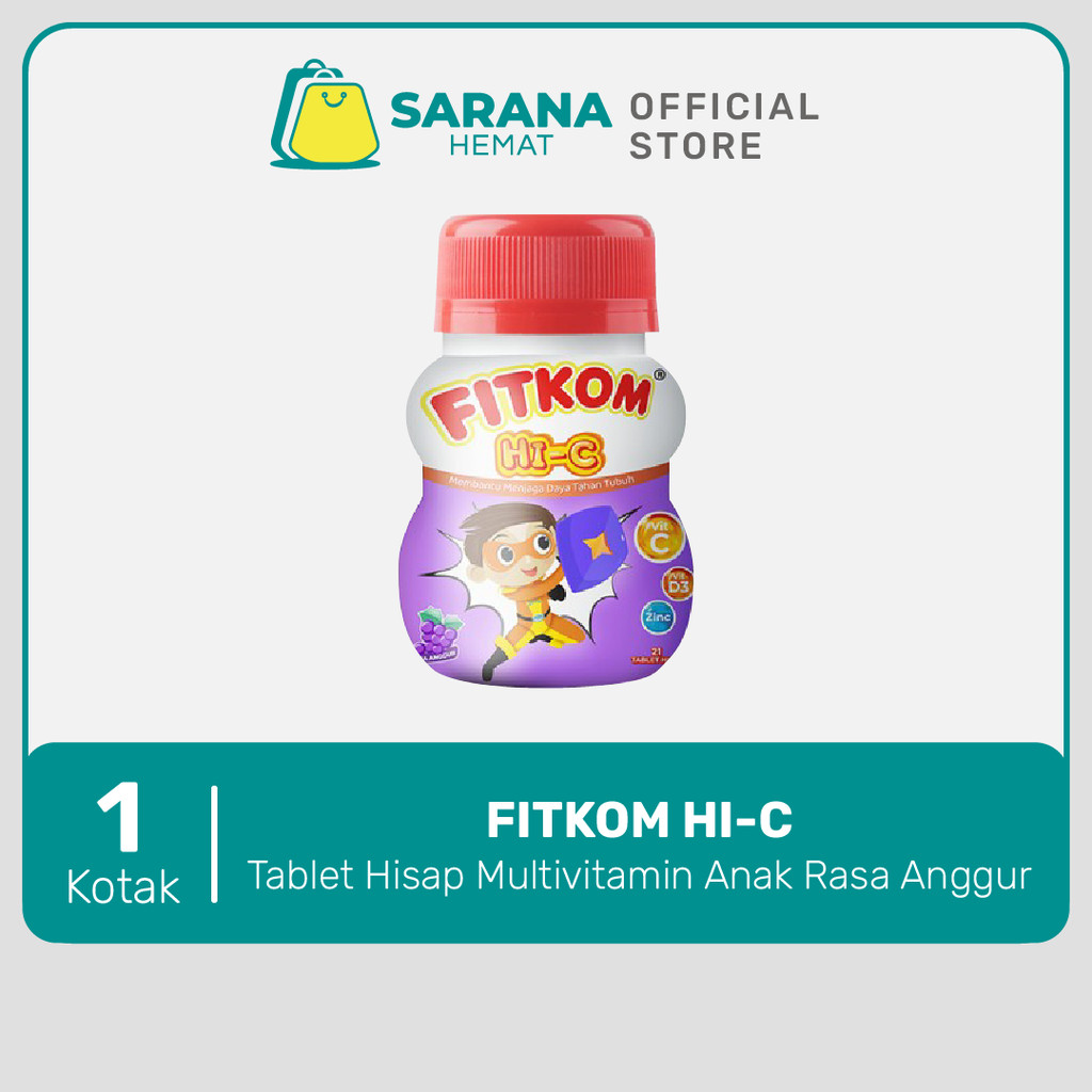 Jual Fitkom HI-C Tablet Hisap Multivitamin Anak Rasa Anggur isi 21 ...