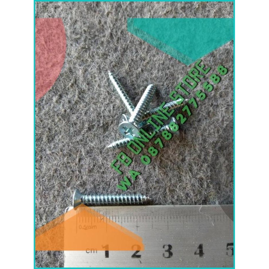 Jual Skrup Tapping TP FH Plus + 6 mm x 1 inch ( +/- 2,5 cm ) isi 100pc ...