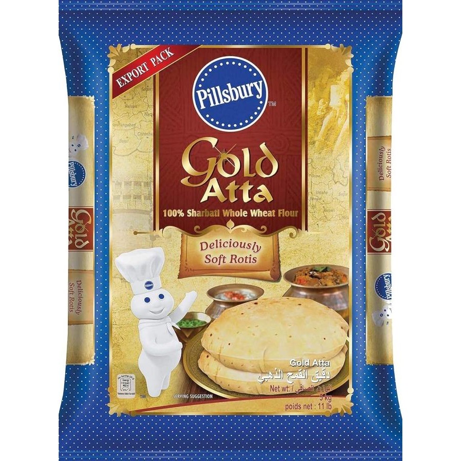 Jual Buruan serbu] GOLD ATTA PILLSBURY 5KG / Tepung Gandum Sharbati ...