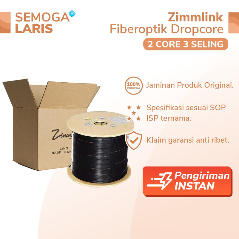 Jual Kabel DC 2 Core 3 Sling Zimmlink 1 KM - Drop wire Fiberoptik FTTH ...