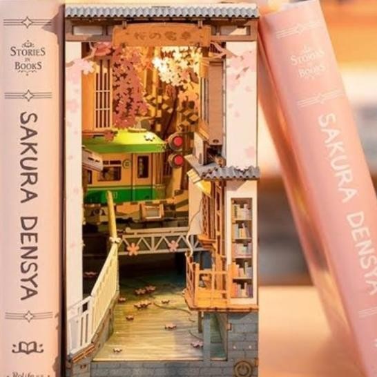 Jual Rolife Tgb01 Bookend: Sakura Densya ( Diy 3D Wooden Puzzle ...
