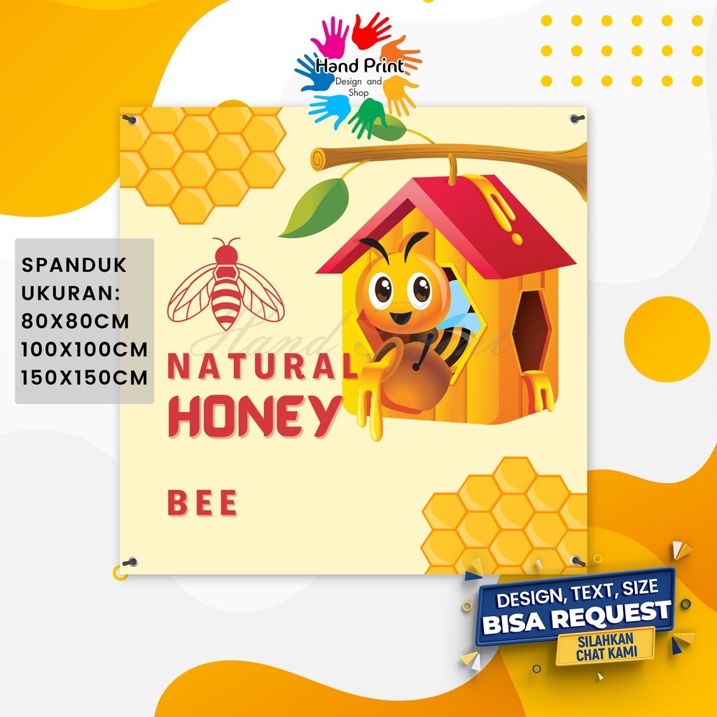 Jual Cetak Spanduk Banner Jualan Madu Alami Hutan Natural Honey Bee MMT ...