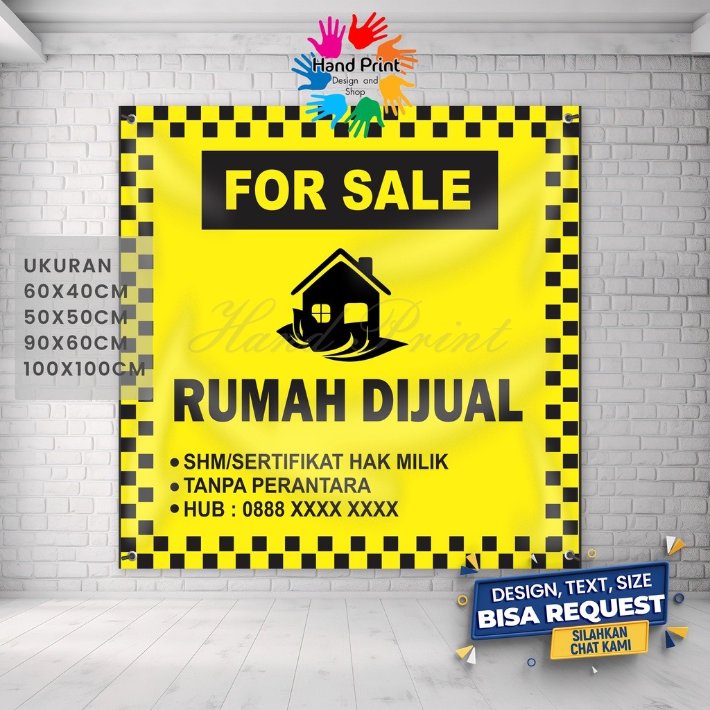 Jual Spanduk Banner MMT Plang Rumah Dijual Tanah Dijual SHM Rumah Di ...