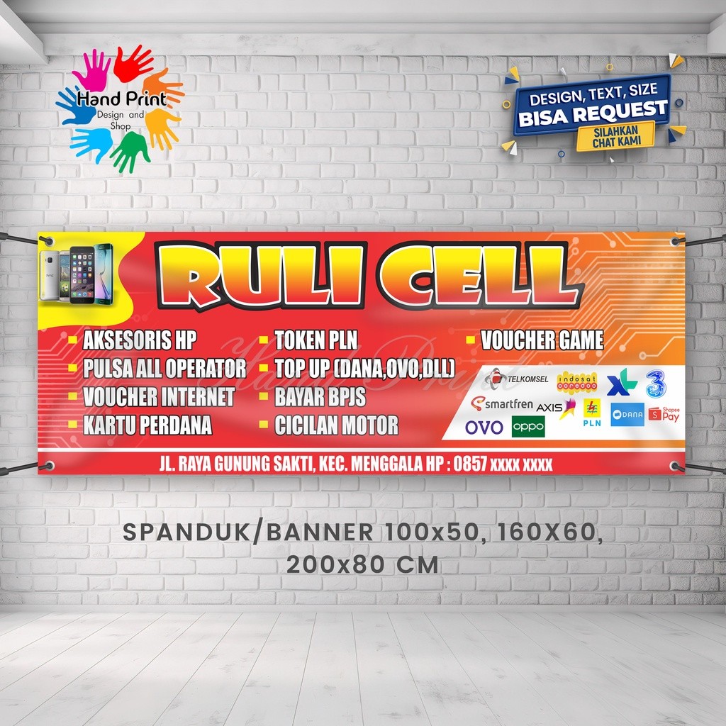 Jual Spanduk Banner MMT Konter HP Pulsa Service Elektronik Kipas Kulkas ...