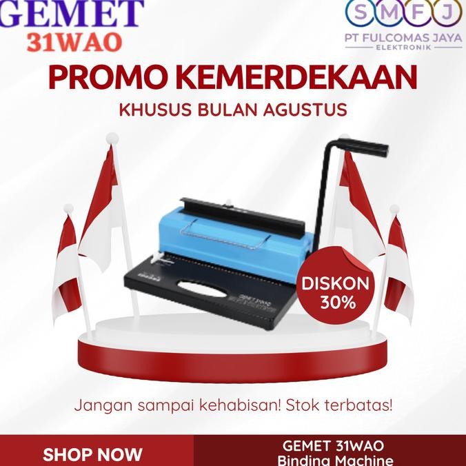 Jual GEMET 31WAO 31 WAO MESIN JILID KAWAT LUBANG BULAT GARANSI RESMI ...