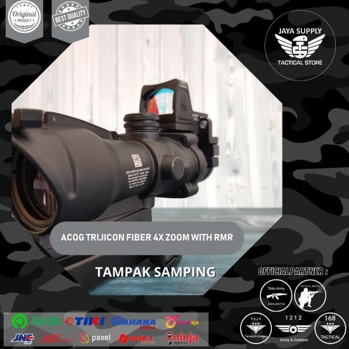 Jual Acog Trijicon Fiber 4X Zoom With Rmr Scope Aeg Gbbr M3 M2 T1 T2 ...