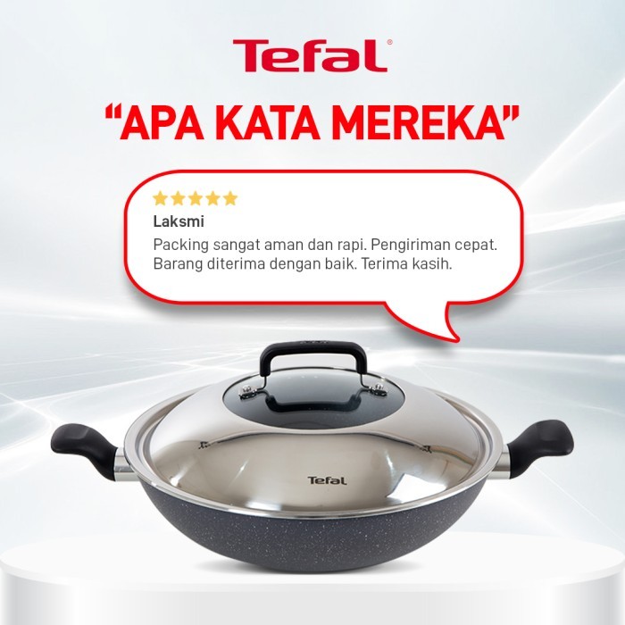 Jual NEW SERIES TEFAL WAJAN KUALI PENGGORENGAN ANTI LENGKET NATURA WOKPAN 34CM + TUTUP ORIGINAL ...