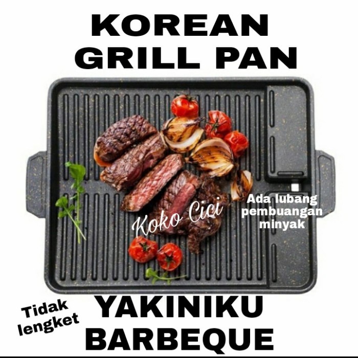 Jual NEW SERIES KOREAN GRILL PAN YAKINIKU BARBEQUE SQUARE TEFLON ...