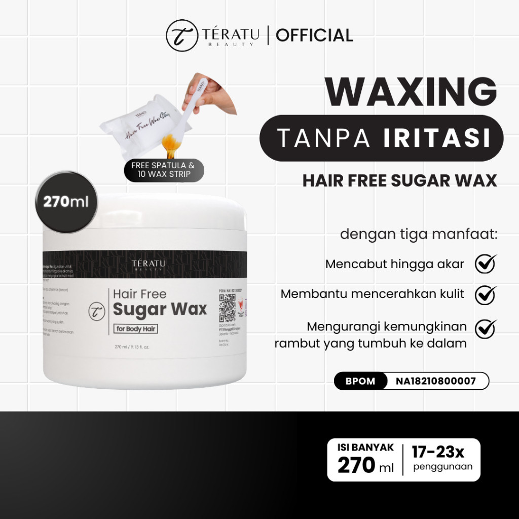 Jual TERATU BEAUTY Hair Free Sugar Wax Natural Body Hair Waxing 270 ml / 360 gr (Waxing ...