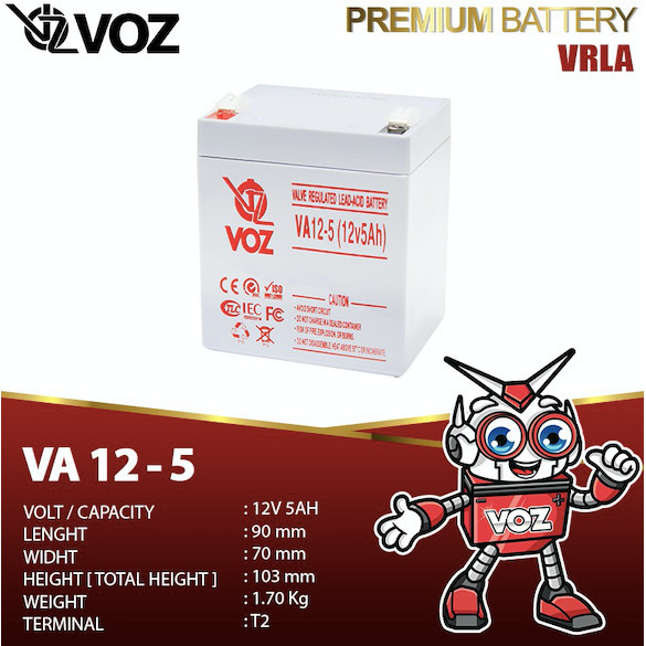 Jual BATTERY KERING OR AKI KERING VOZ 12V 5AH | Shopee Indonesia