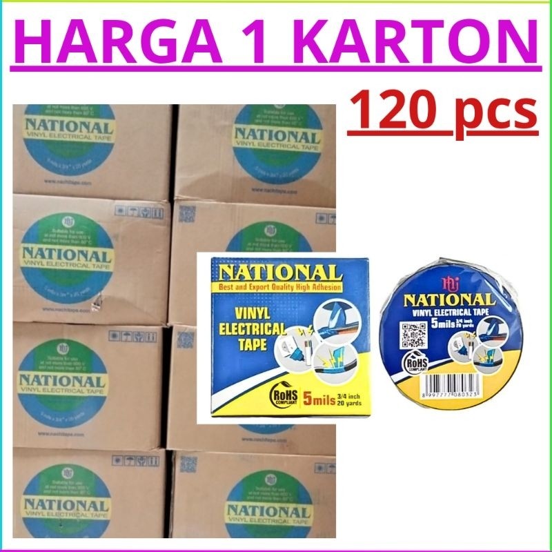 Jual 120 Pcs (1 Dus) National Kotak Isolasi Listrik Pvc Vynil Warna ...