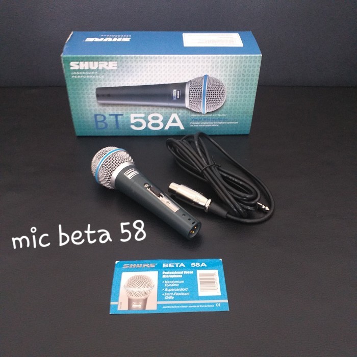Jual Mic Kabel Shure Beta 58A Bt 58A / Beta 58A /Beta 58 A Vocal Microphone | Shopee Indonesia