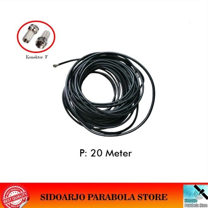 Jual Kabel Rg6 Coaxcial 20M Plus Konektor F Untuk Antena Parabola & Uhf Ready | Shopee Indonesia