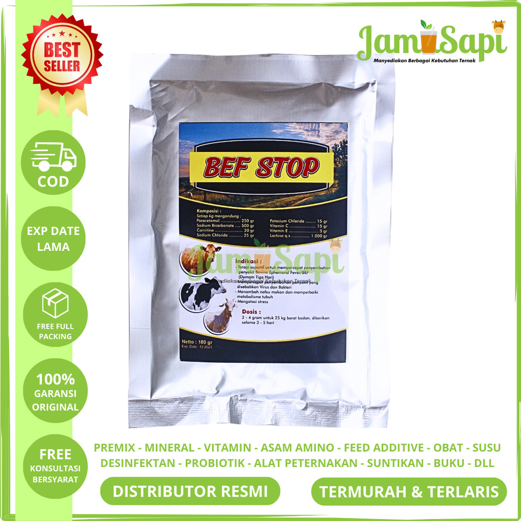 Jual BEF STOP 100 gram - Obat Sapi Ambruk Demam Panas Sapi Kambing ...