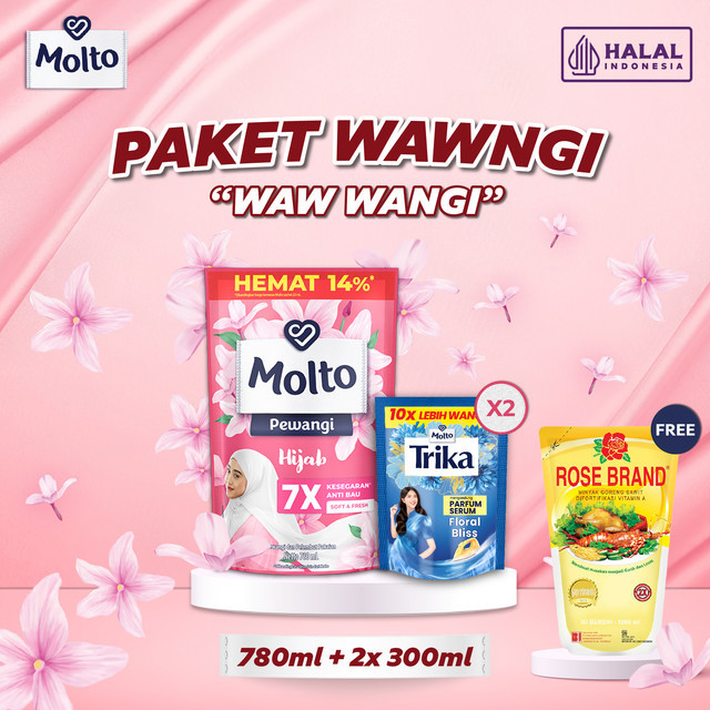 Jual Buy 1 Molto Pewangi Soft Fresh 780mL + 2 Molto Trika Floral Bliss ...