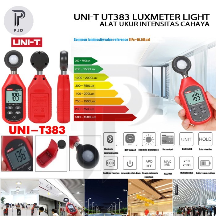 Jual UNI-T UT383 Luxmeter Lux Meter Light Meter Alat Ukur Intensitas ...