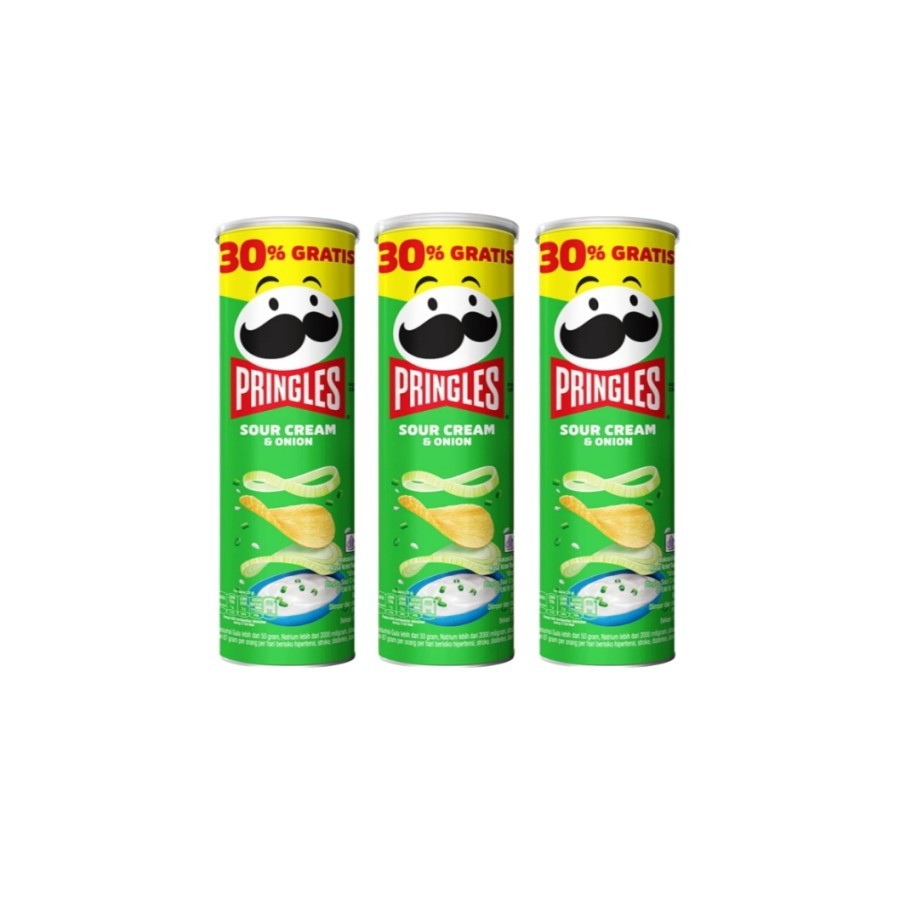 Jual Pringles Potato Crisps Sour Cream & Onion 3 x 102 g | Shopee Indonesia