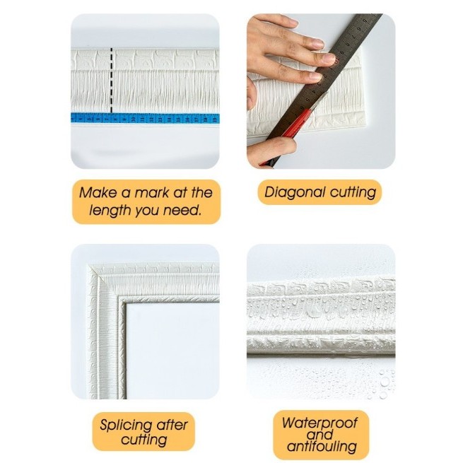 Jual WALLPAPER LIST / LIS PROFIL BORDER FOAM STIKER 3D UKURAN 230 CM X ...