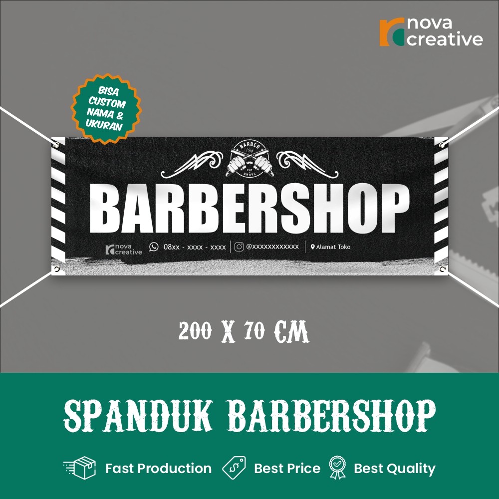 Jual Print Banner Barbershop / Cukur Rambut Baligho Custom Free Desain ...