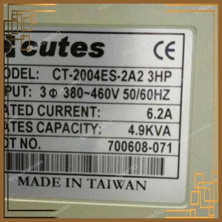 Jual [WJT] Inverter CUTES 3HP 2.2Kw power input 3 phase 380V type ...