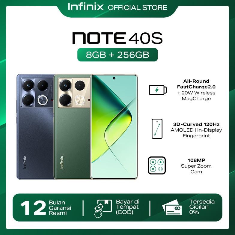 Jual Promo Infinix Note 40S 8/256Gb - Up To 16Gb Extended Ram - Helio G99 - 6.78 3D Curved ...