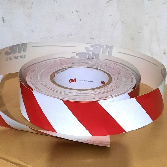 Jual 3M Reflective Sticker Baricade/Zebra/Scotlite SAFETY merah putih 4 ...