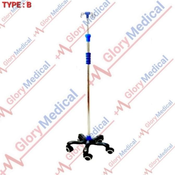 Jual Tiang Infus Premium B Stainless Steel Kaki 5 (Besi) | Material ...
