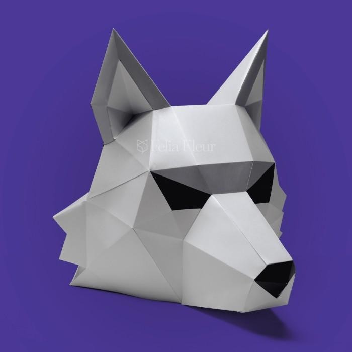 Jual Papercraft Topeng Serigala Wolf Mask Premium 3D Unik Hiasan Meja ...
