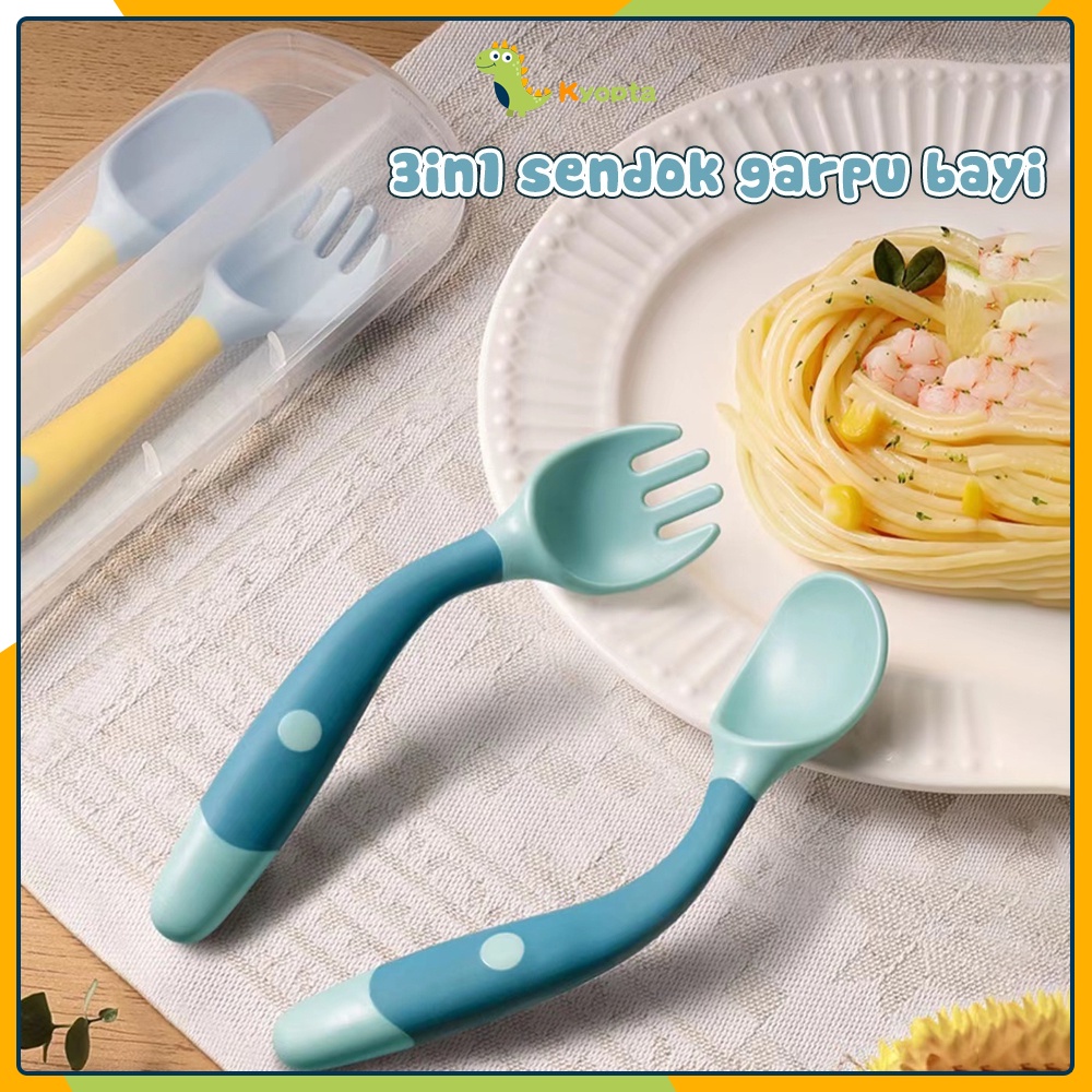Jual Kyopta Sendok garpu makan bayi premium Baby spoon fork Mpasi ...