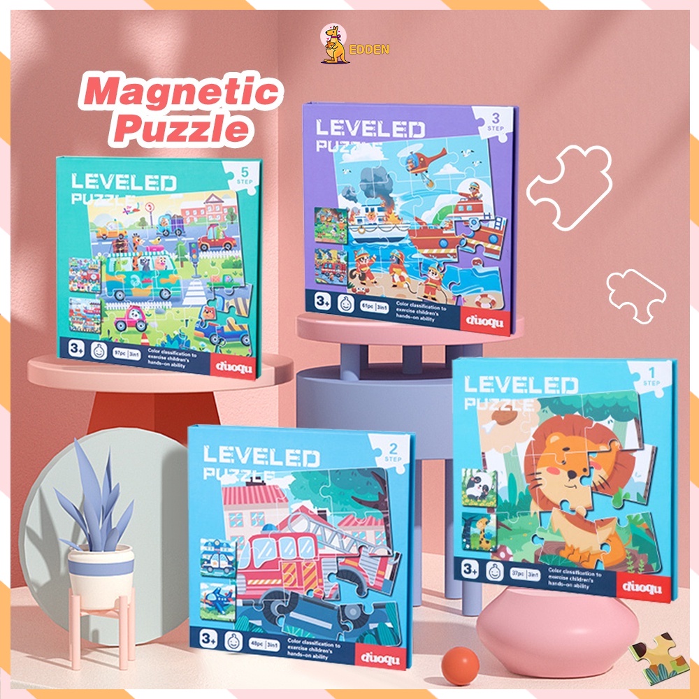Jual Edden 3in1 Mainan buku puzzle magnet Booklet book magnetic puzzle ...