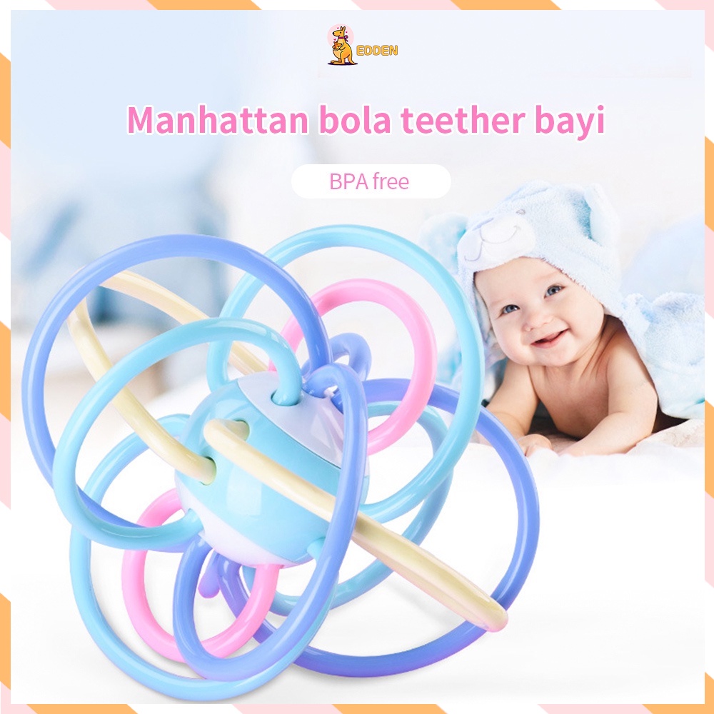 Jual Edden Gigitan teether bayi BPA free Mainan bayi bola manhattan ...