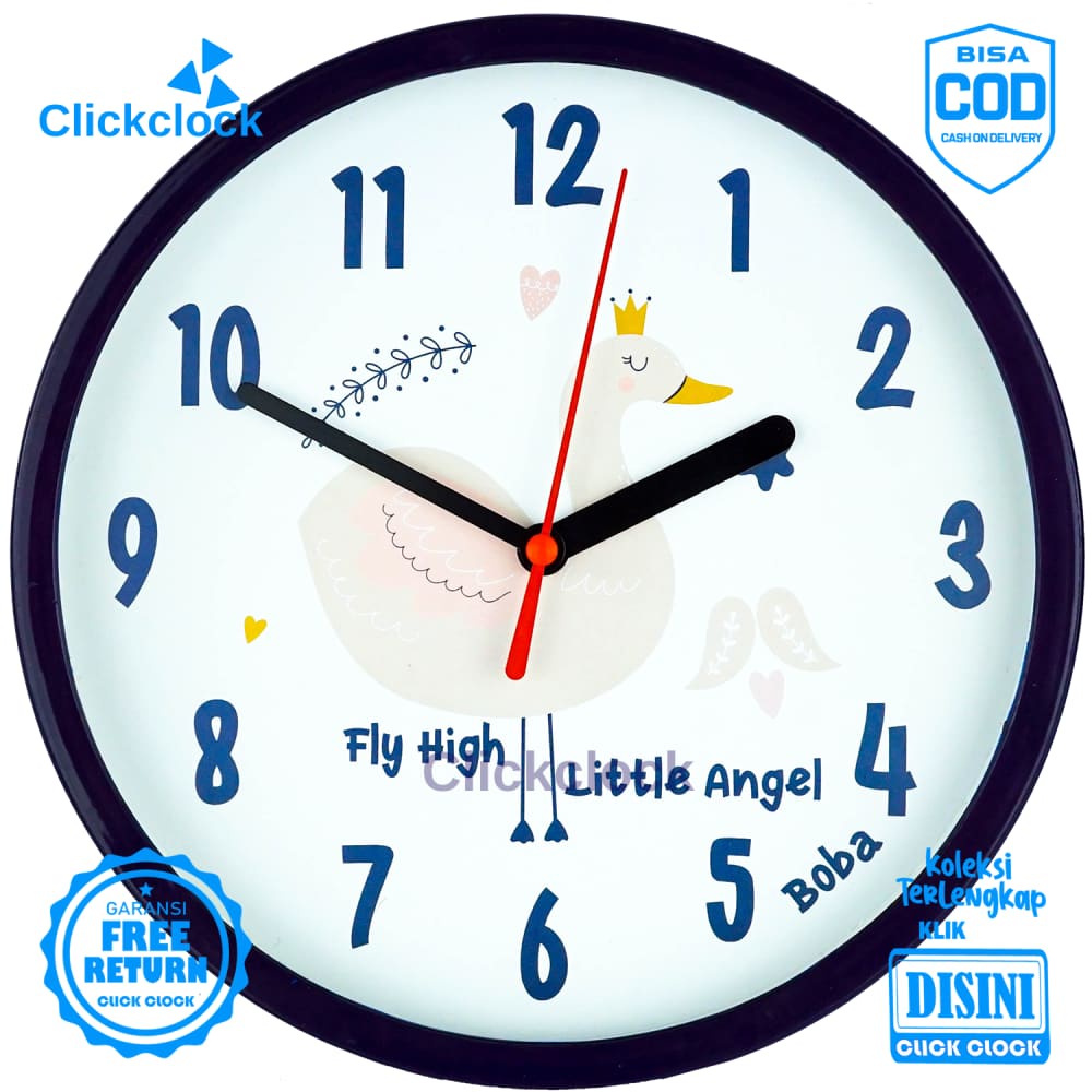 Jual Jam Dinding Quartz Anak Anak Angsa Boba BB1116 Besar Hiasan Kamar ...