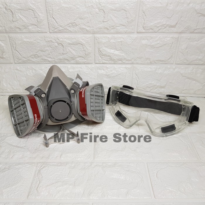 Jual ALAT KESELAMATAN FULL FACE MASK GAS RESPIRATOR MASKER DUST DOUBLE ...