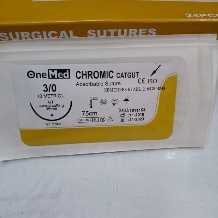Jual Onemed Benang Jait Catgut Chromic dan Jarum | Shopee Indonesia