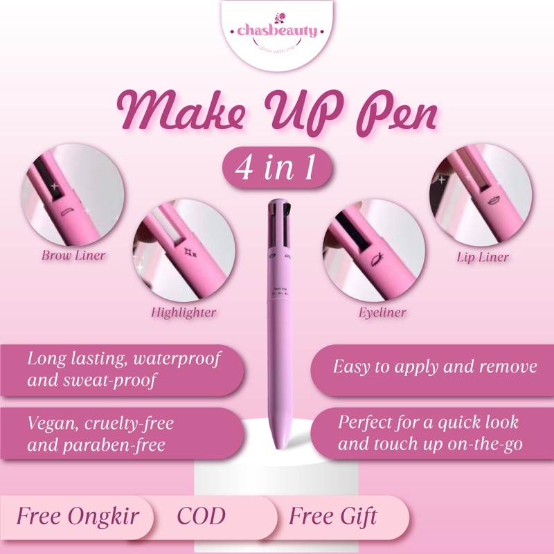 Jual TOUCH UP PEN MAKE UP 4 IN 1, EYELINER,BROW EYE, LIPLINER AND ...