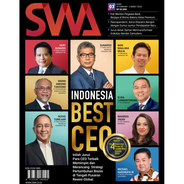 Jual Kemasan Baru.. majalah SWA edisi 03/2023 Indonesia Best CEO 2023 80 | Shopee Indonesia