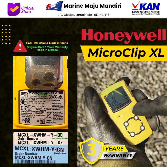 Jual SERTIFIKAT KAN MULTI GAS DETECTOR HONEYWELL BW MICROCLIP XL ORI ...