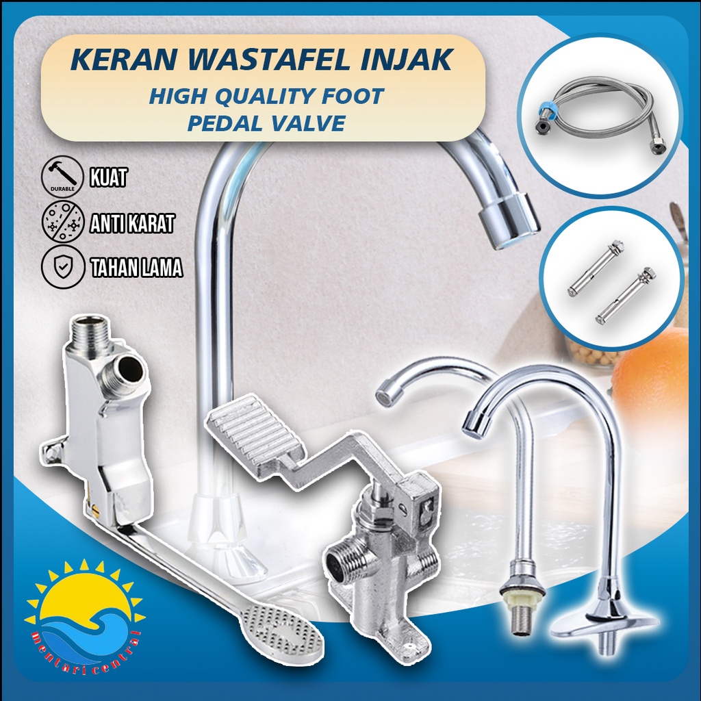 Jual Kran injak wastafel atau cuci piring bahan great quality SUS 304 ...