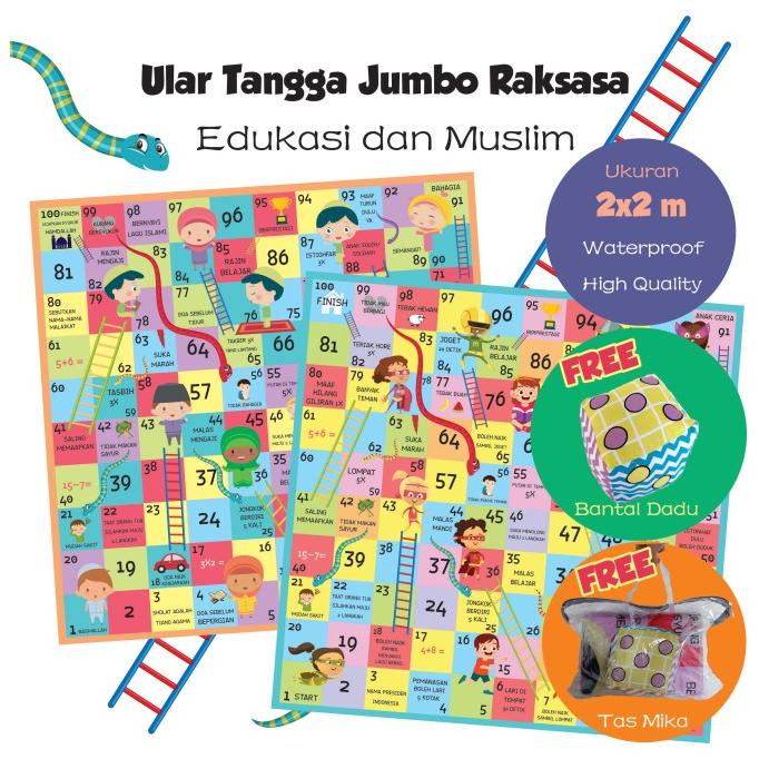 Jual ULAR TANGGA JUMBO RAKSASA EDUKASI DAN MUSLIM BANTAL DADU MAINAN ...