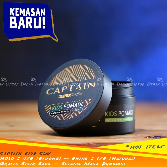 Jual Pomade ORIGINAL Captain Kids Clay untuk anak tanpa pewarna buatan ...