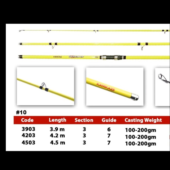Jual joran kamikaze fighter mizano 390 420 450 joran surf casting ...