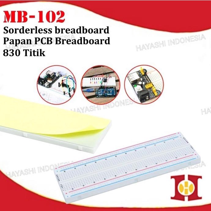 Jual Breadboard MB-102 MB102 830 Point Solderless Bread PCB Project Board | Shopee Indonesia