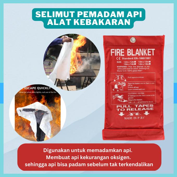 Jual Fire Blanket Kain Selimut Alat Pemadam Kebakaran Pemadam Api cod ...