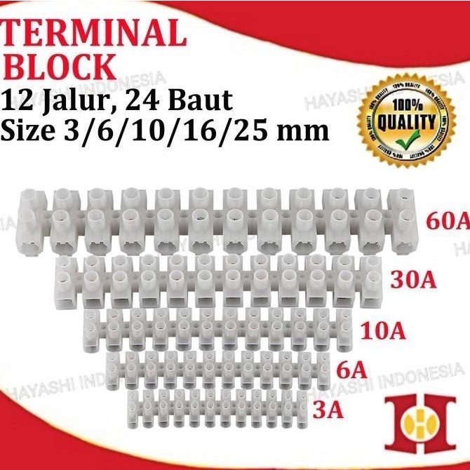 Jual Terminal Krustin Klustin Block Blok 3A 6A 10A 30A 60A Putih Hitam ...