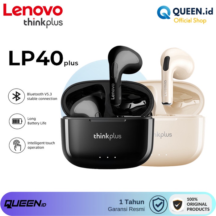 Jual LENOVO THINKPLUS LP40 PLUS TWS TRUE WIRELESS BLUETOOTH EARBUDS HEADSET | Shopee Indonesia