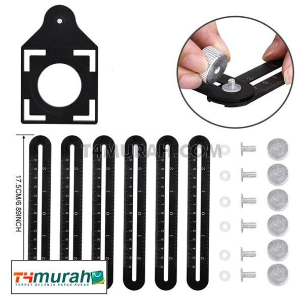 Jual Penggaris Geser Pelubang Keramik Kayu Kaca Six Fold Ruler ready ...