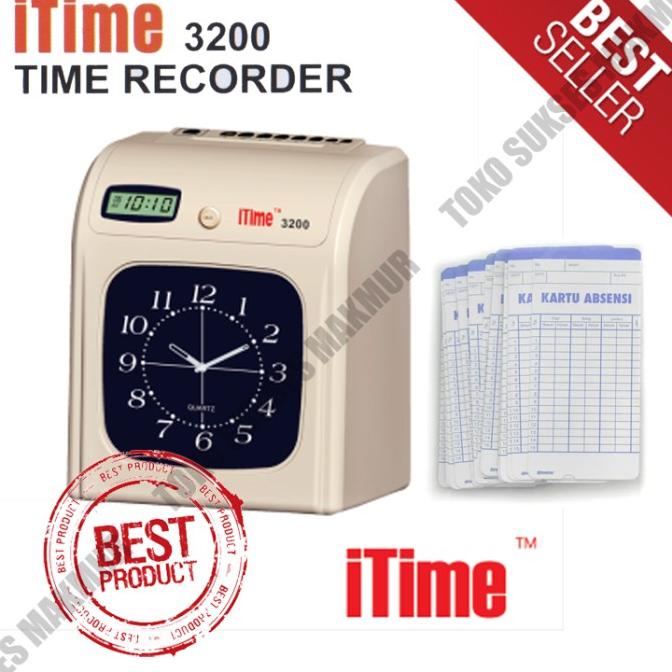 Jual Mesin Absensi Itime 3200 Time Recorder + 1 Pack Kartu Absen Kode ...
